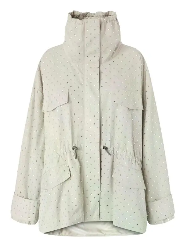 Pinko Crystal-embellished Coat - Neutrals