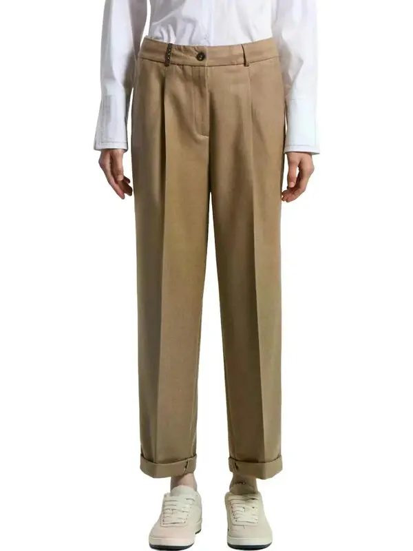 Peserico Pleated Trousers - Brown