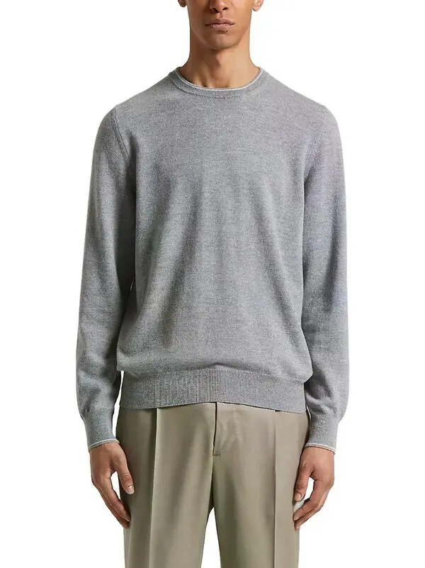 Peserico Round-neck Ribbed Sweater - Grey