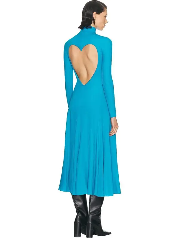Alaïa Heart Dress - Turquoise