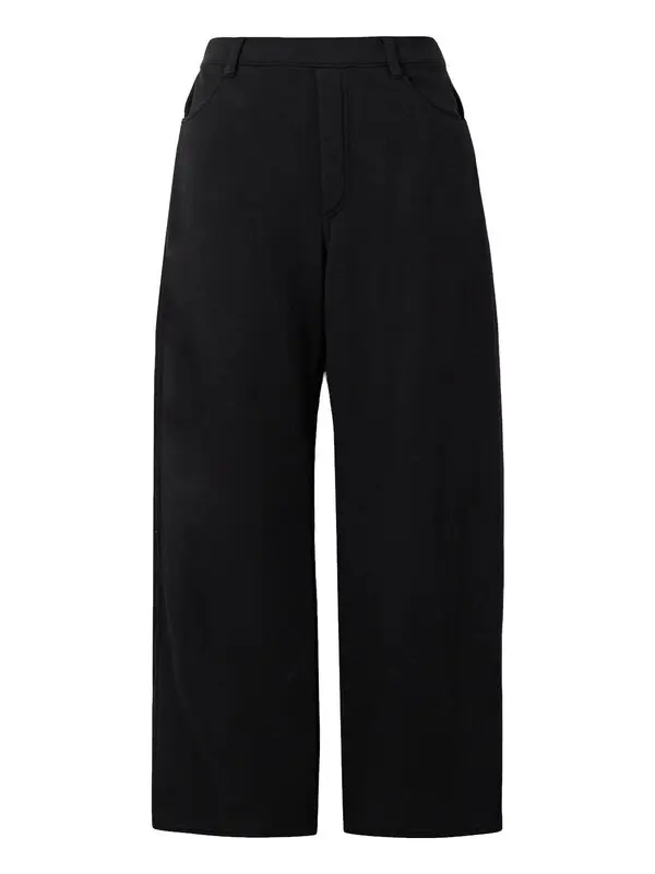 NILI LOTAN Tribeca Cotton-jersey Barrel-leg Track Pants - Black