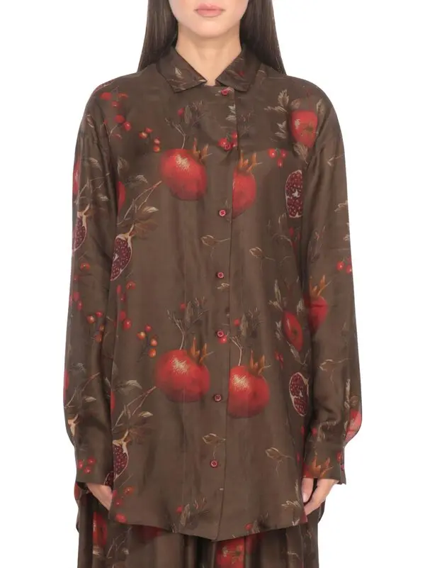 UMA WANG Printed Shirt - Brown