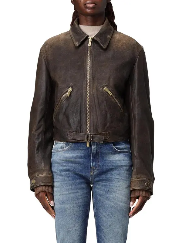 GOLDEN GOOSE Leather Jacket - Dark