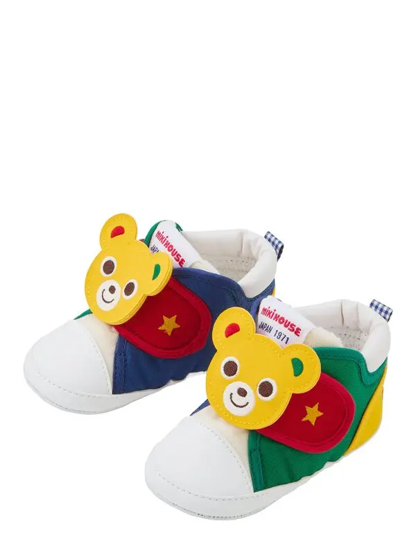 MIKI HOUSE Teddy Appliqué Sneakers - Red