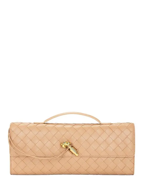 Bottega Veneta Andiamo Clutch - Biscuit & Muse Brass