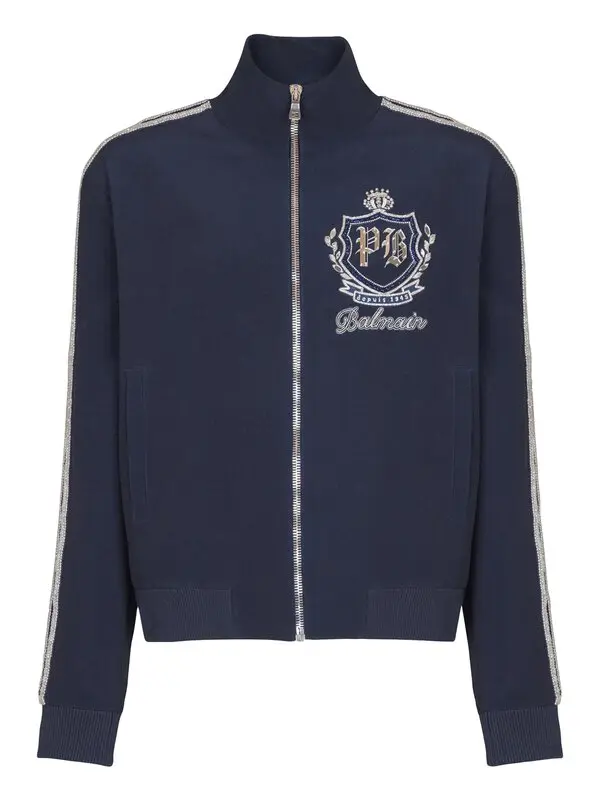 Balmain Embellished Track Jacket - Navy