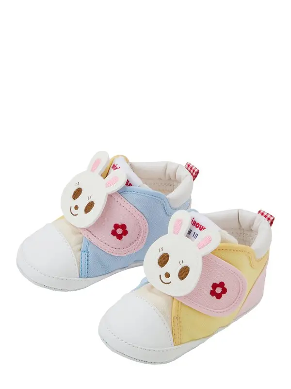 MIKI HOUSE Bunny Appliqué Sneakers - White