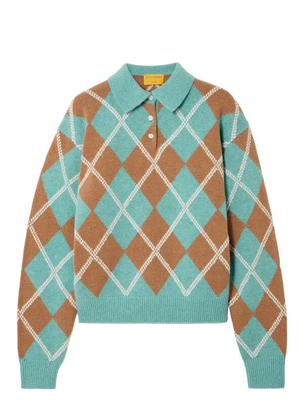 Guest In Residence Argyle Wool-blend Sweater - Multi