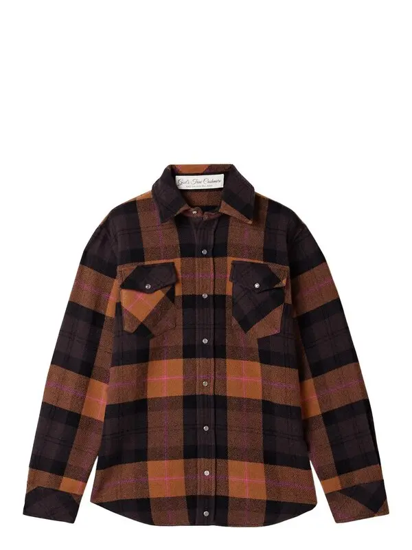 GOD’S TRUE CASHMERE Checked Cashmere Shirt - Brown