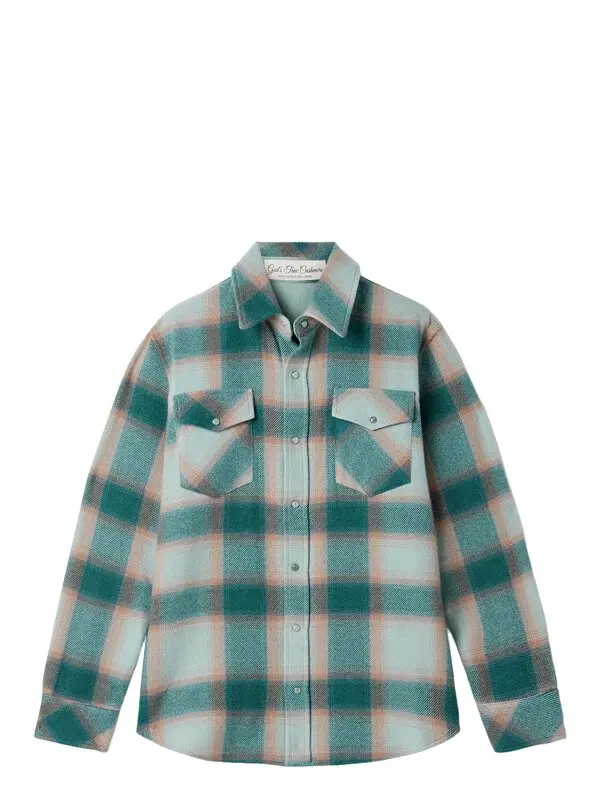 GOD’S TRUE CASHMERE Checked Cashmere Shirt - Green