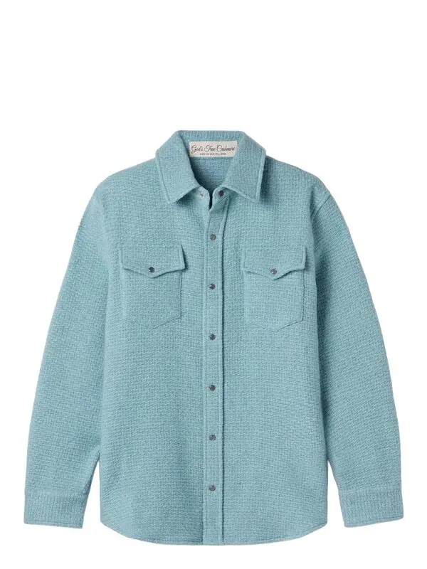 GOD’S TRUE CASHMERE Cashmere-tweed Shirt - Blue
