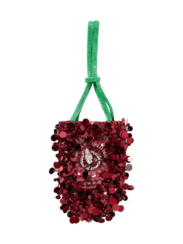 ANYA HINDMARCH Sriracha Mini Embellished Bucket Bag - Red