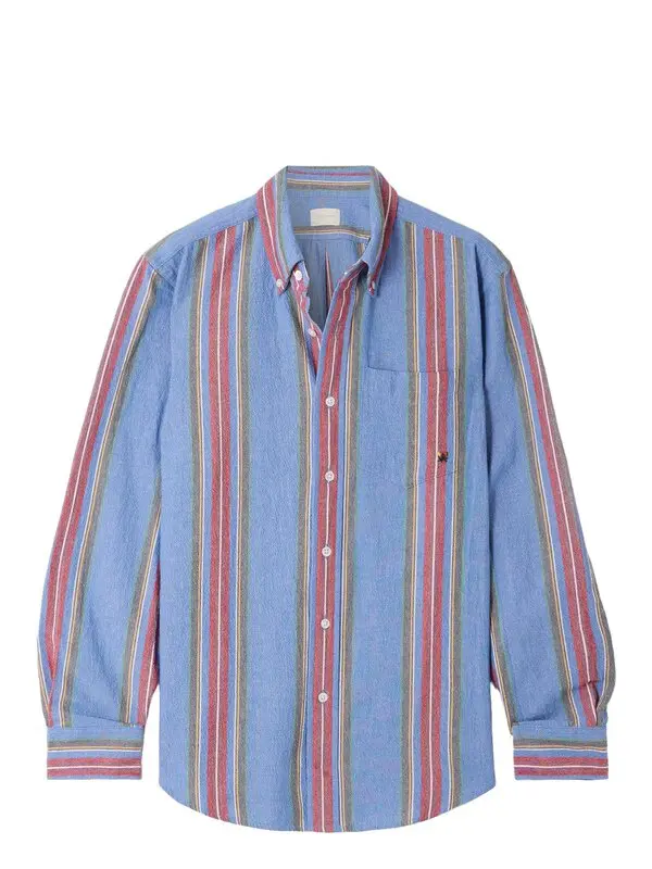 Aimé Leon Dore Striped Cotton Oxford Shirt - Blue
