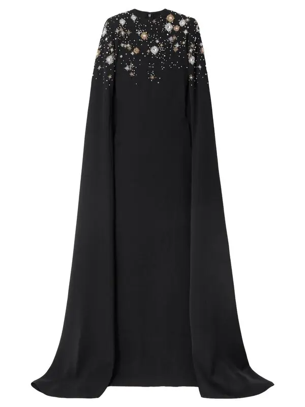Zuhair Murad Cape-effect Embellished Gown - Black