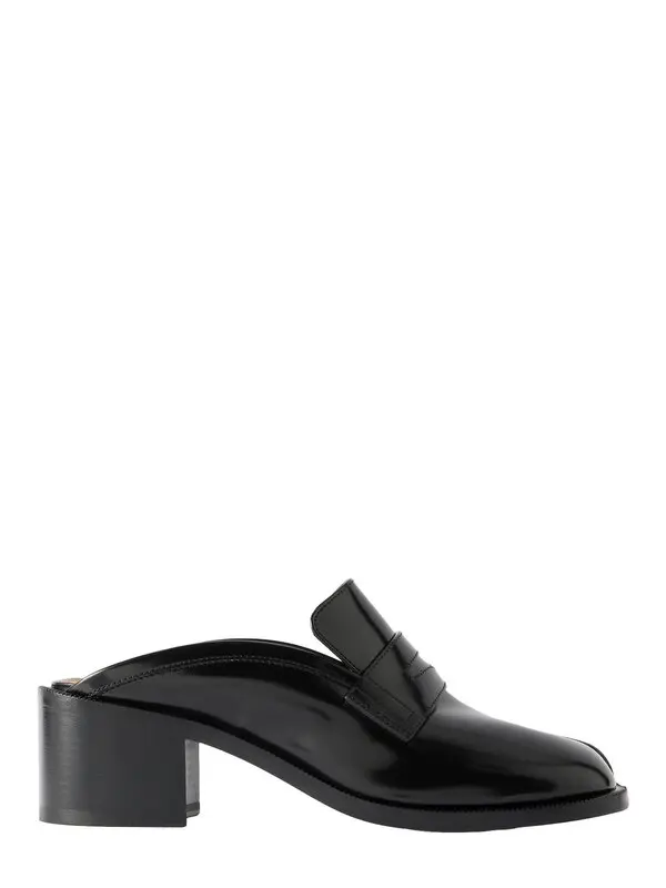MAISON MARGIELA Tabi City Glossed-leather Mules - Black