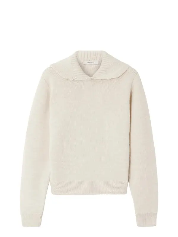 LEMAIRE Knitted Hoodie - Neutrals