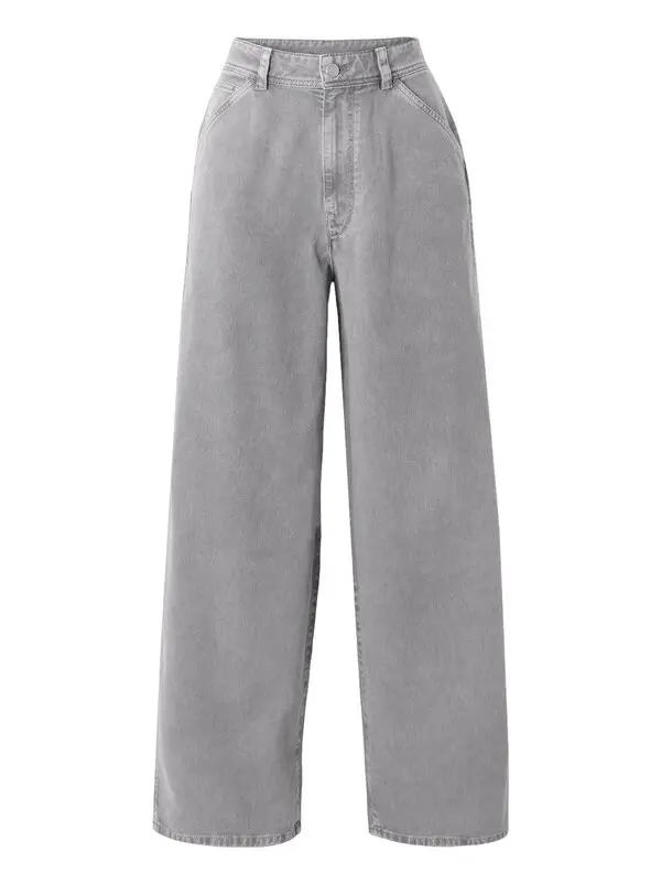 LEMAIRE Organic Cotton-twill Wide-leg Pants - Gray