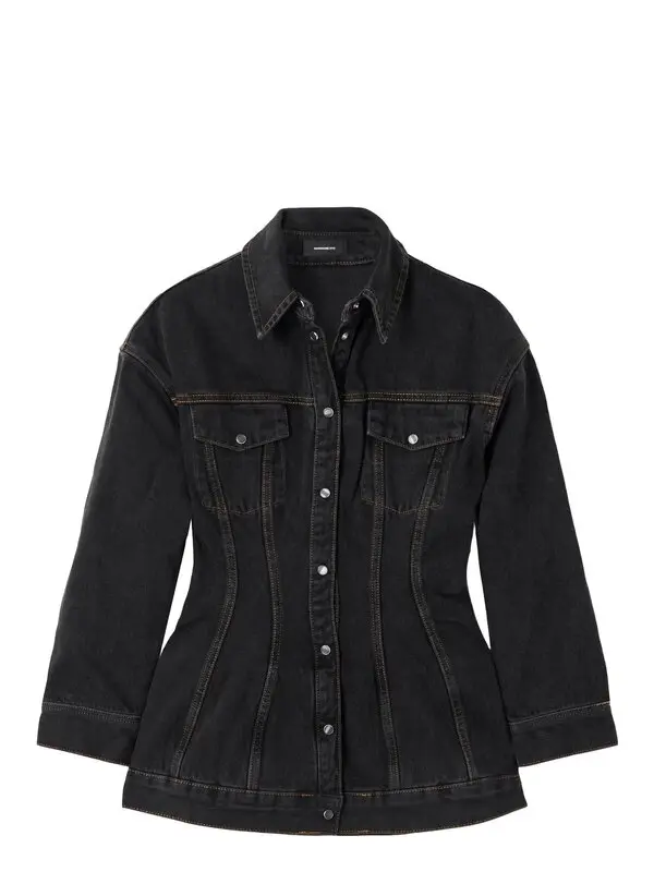 Wardrobe.NYC Contour Denim Jacket - Black
