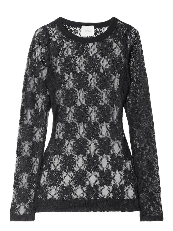Patou Second Skin Lace Top - Black