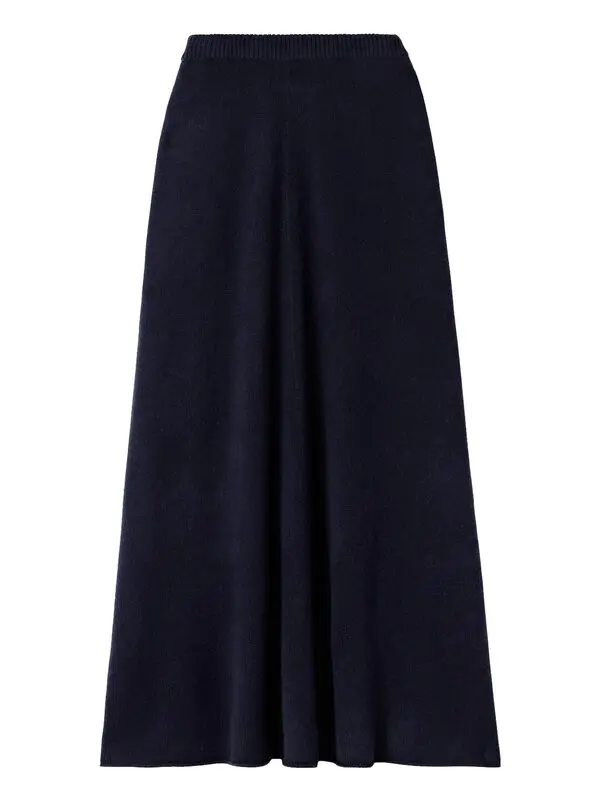 THE ELDER STATESMAN Cashmere Maxi Skirt - Blue