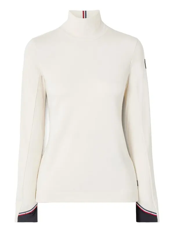 Moncler Polartec Stretch-knit Turtleneck Base Layer - Cream