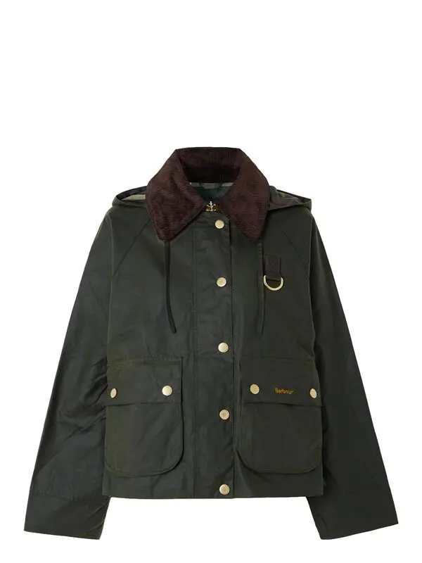 Barbour Reighton Hooded Waxed-cotton Jacket - Green