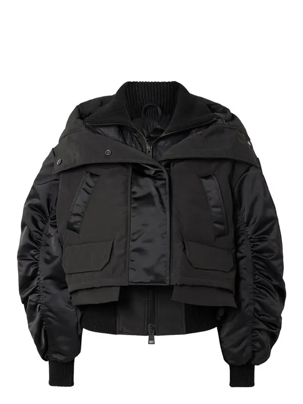 Canada Goose Claremont Oversized Cropped Layered Bomber Jacket - Black