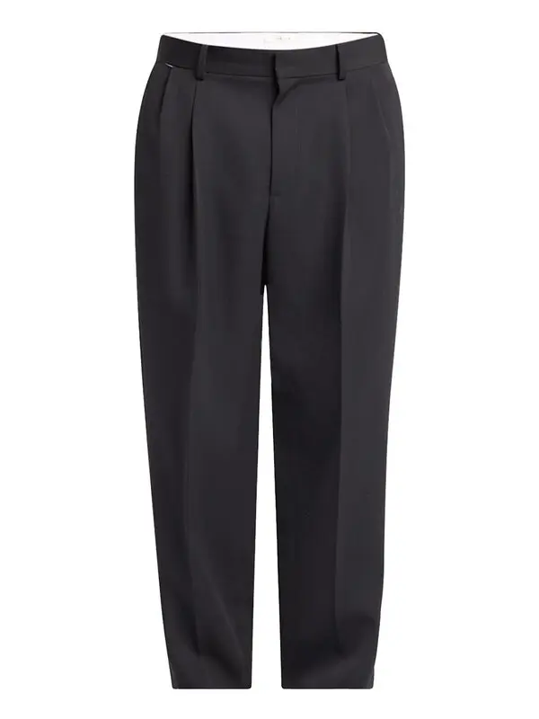 THE ROW Zev Wool Double-pleated Trousers - Black