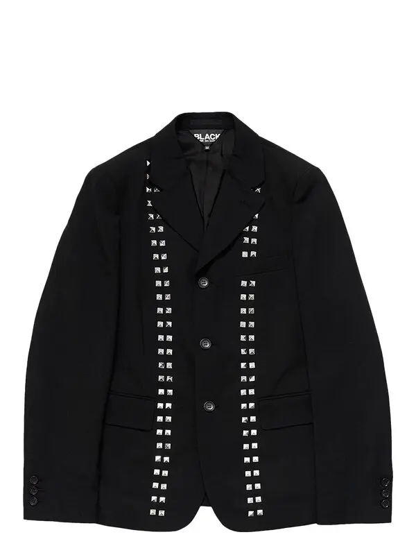 Comme Des Garçons Single Breasted Blazer With Studs - Black