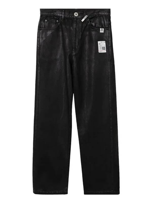 Mihara Yasuhiro Front Coated Jeans - Black