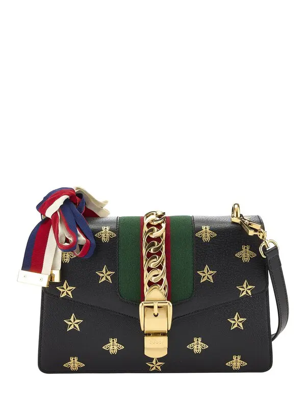 Gucci Leather Sylvie Chain Bag - Black