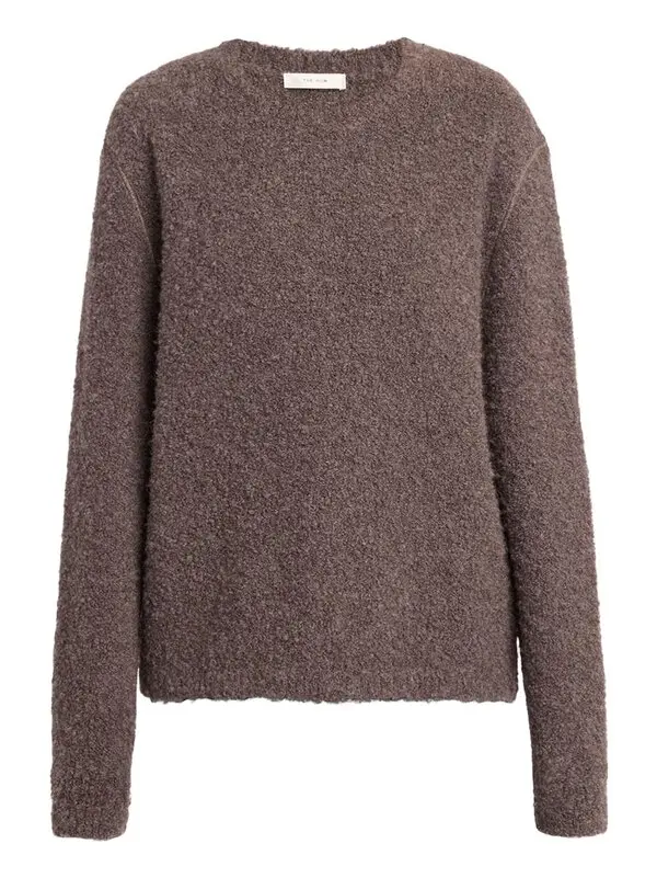 THE ROW Leorina Cashmere Boucle Knit Sweater - Taupe