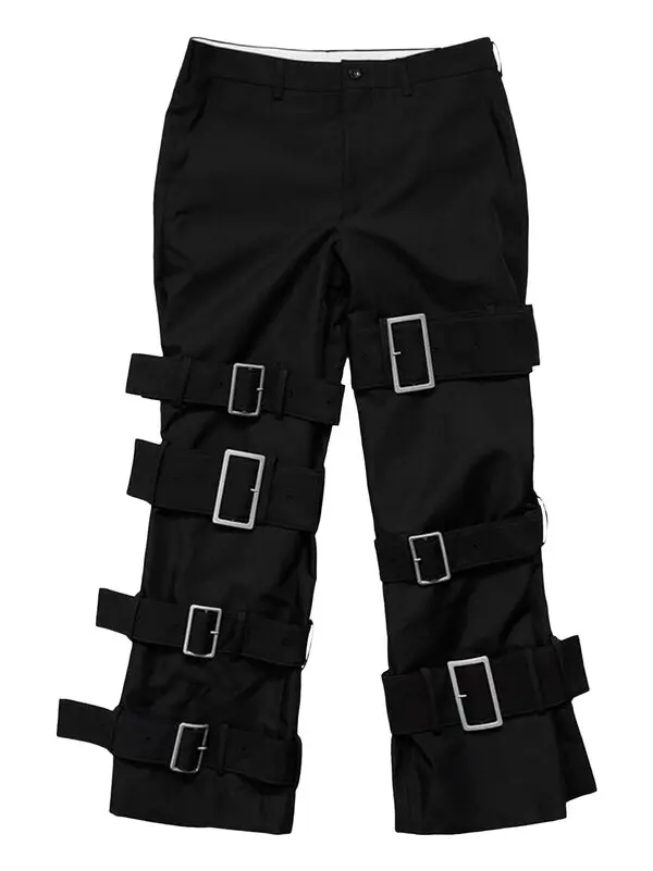 Comme Des Garçons Plus Trousers With Buckles - Black