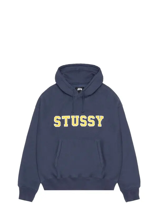StÜssy Felt Applique Hoodie - Blue