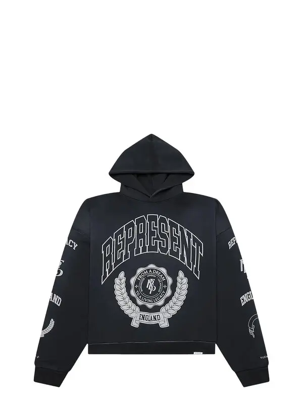REPRESENT Legacy Crest Hooded Sweatshirt - Black