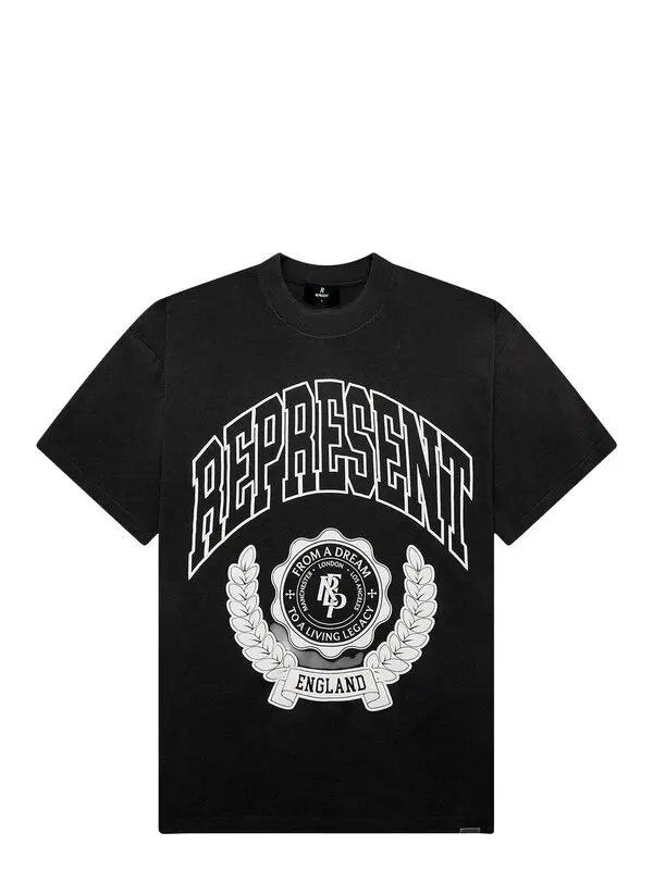 REPRESENT Legacy Crest Tee Stained - Black