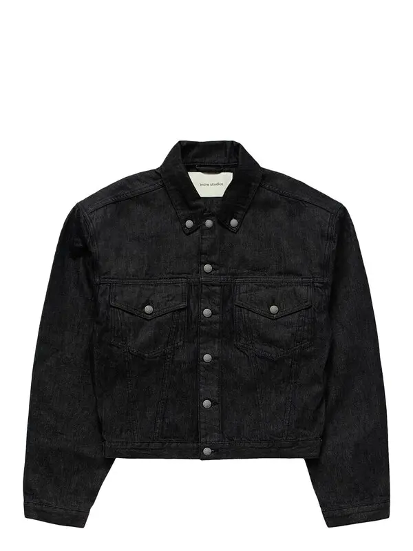 ENTIRE STUDIOS Shrunken Denim Jacket - Black