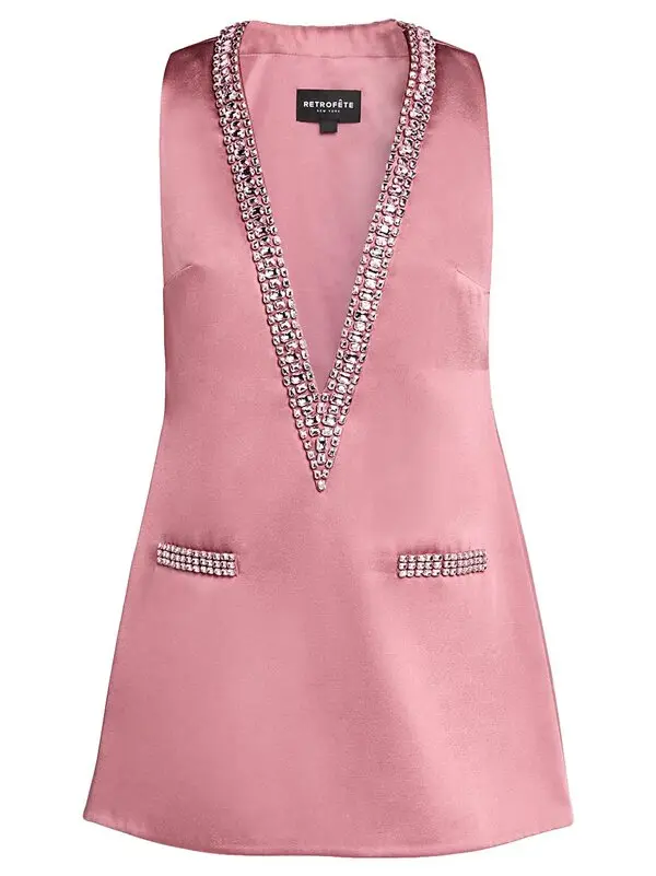 Retrofete Nancie Crystal Mini Dress - Rose