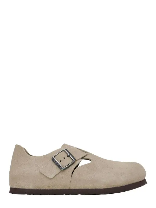 BIRKENSTOCK London Suede Leather Clogs - Grey