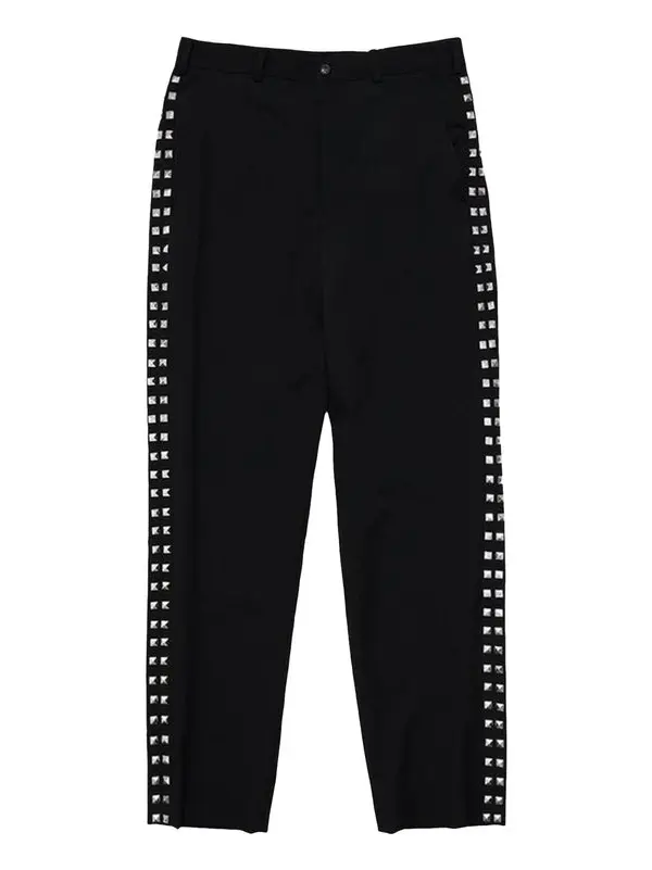 Comme Des Garçons Slim Leg Trousers With Studs - Black