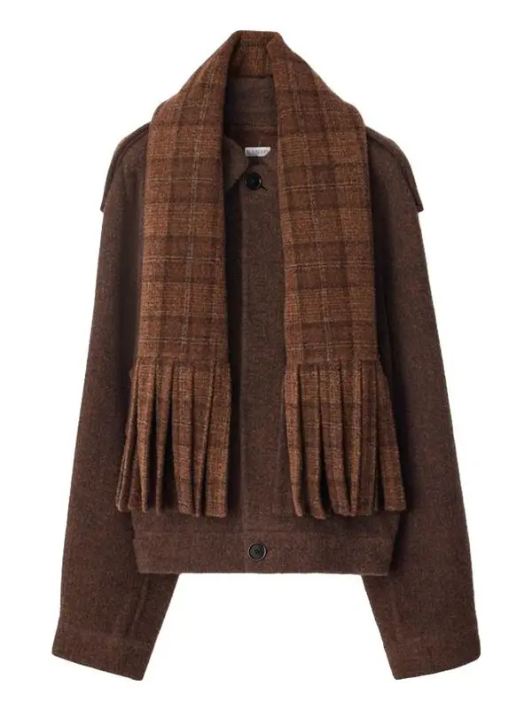 Burberry Detachable Scarf Wool-blend Jacket - Ginger/ginger