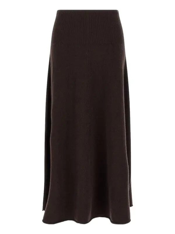 EXTREME CASHMERE X N°388 Ease' Midi Skirt - Brown
