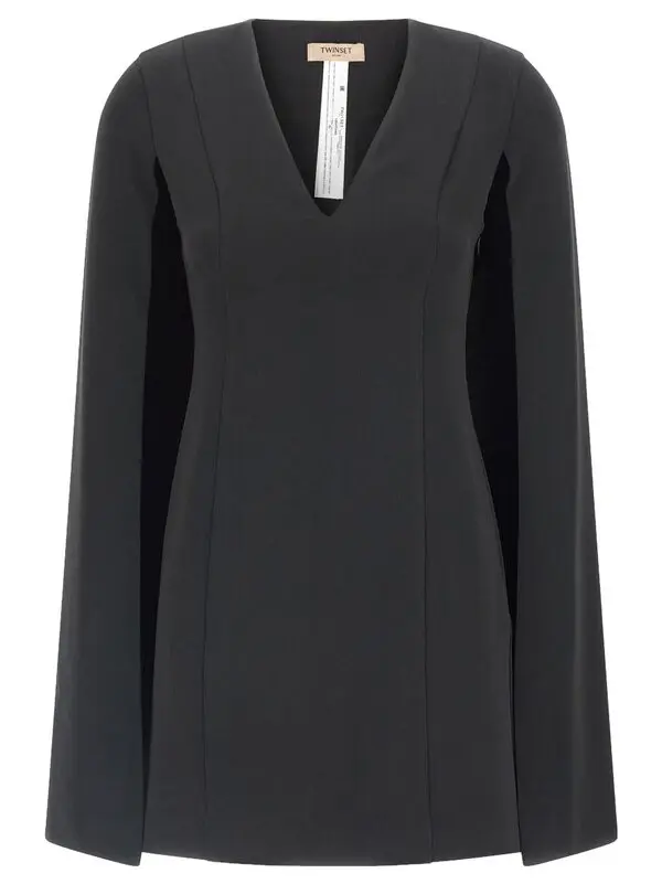 TWINSET Cape Mini Dress - Black