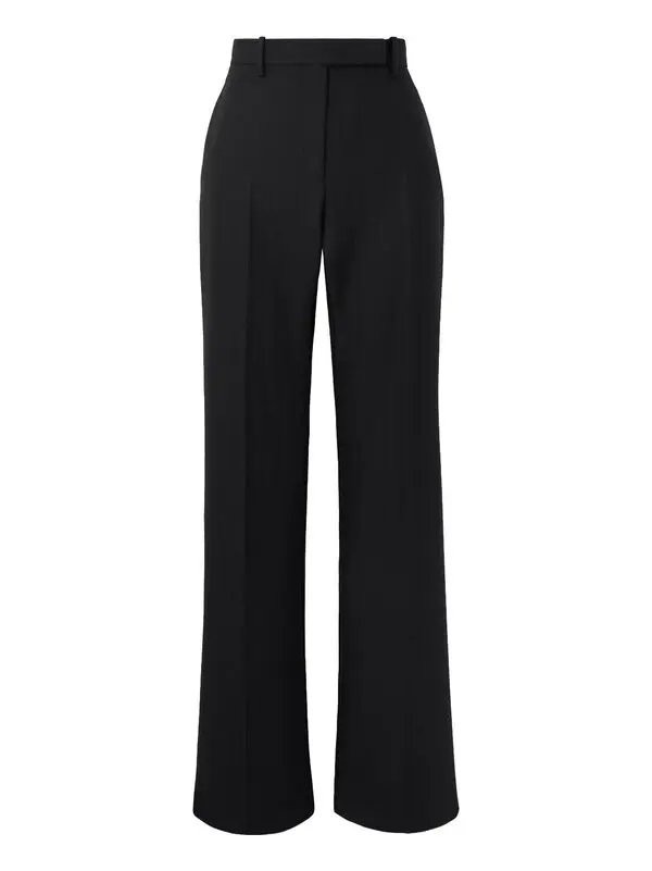 TOM FORD Herringbone Wool Straight-leg Pants - Black