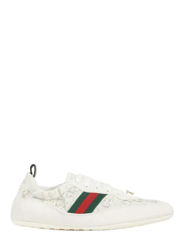 Gucci Shift Gg Crystal Sneakers - Beige