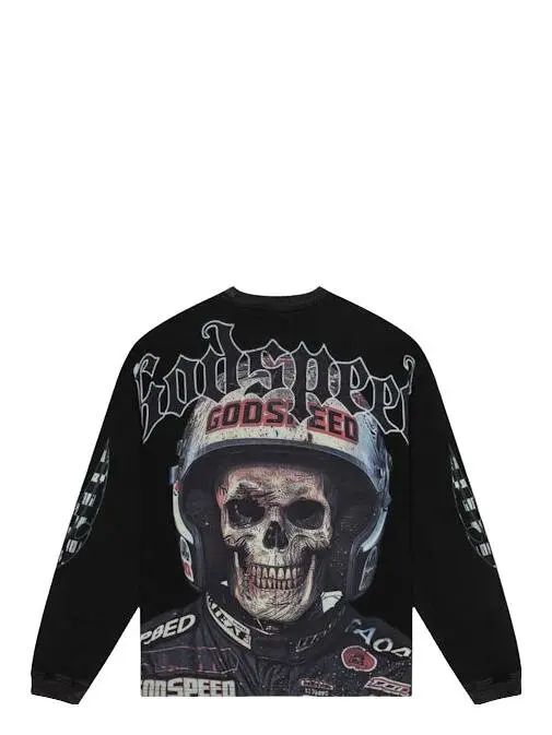 GODSPEED Crash Out Long Sleeve T-shirt - Black Wash