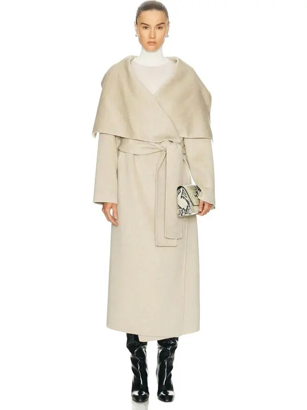 Khaite Levitt Cashmere Coat - Oatmeal