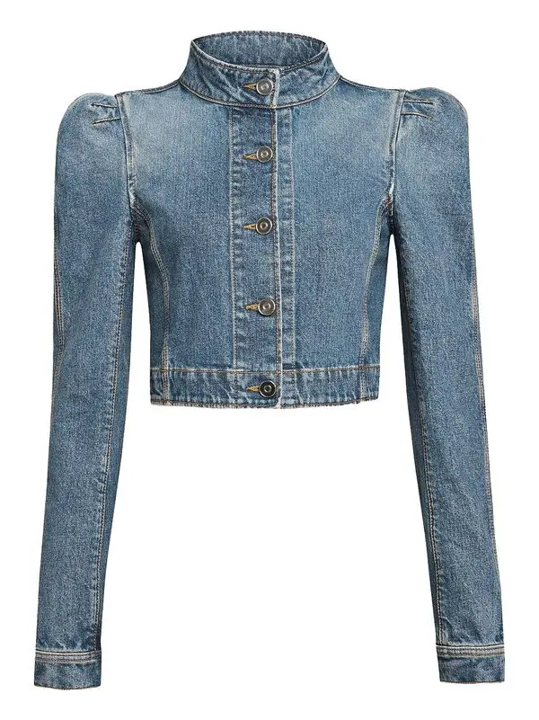Alaïa Highneck Jacket - Bleu Delave