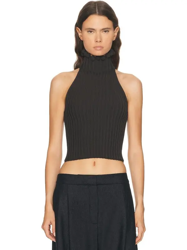 Alaïa Halter Top - Anthracite