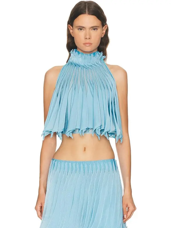 Alaïa Halter Top - Bleu Glacier
